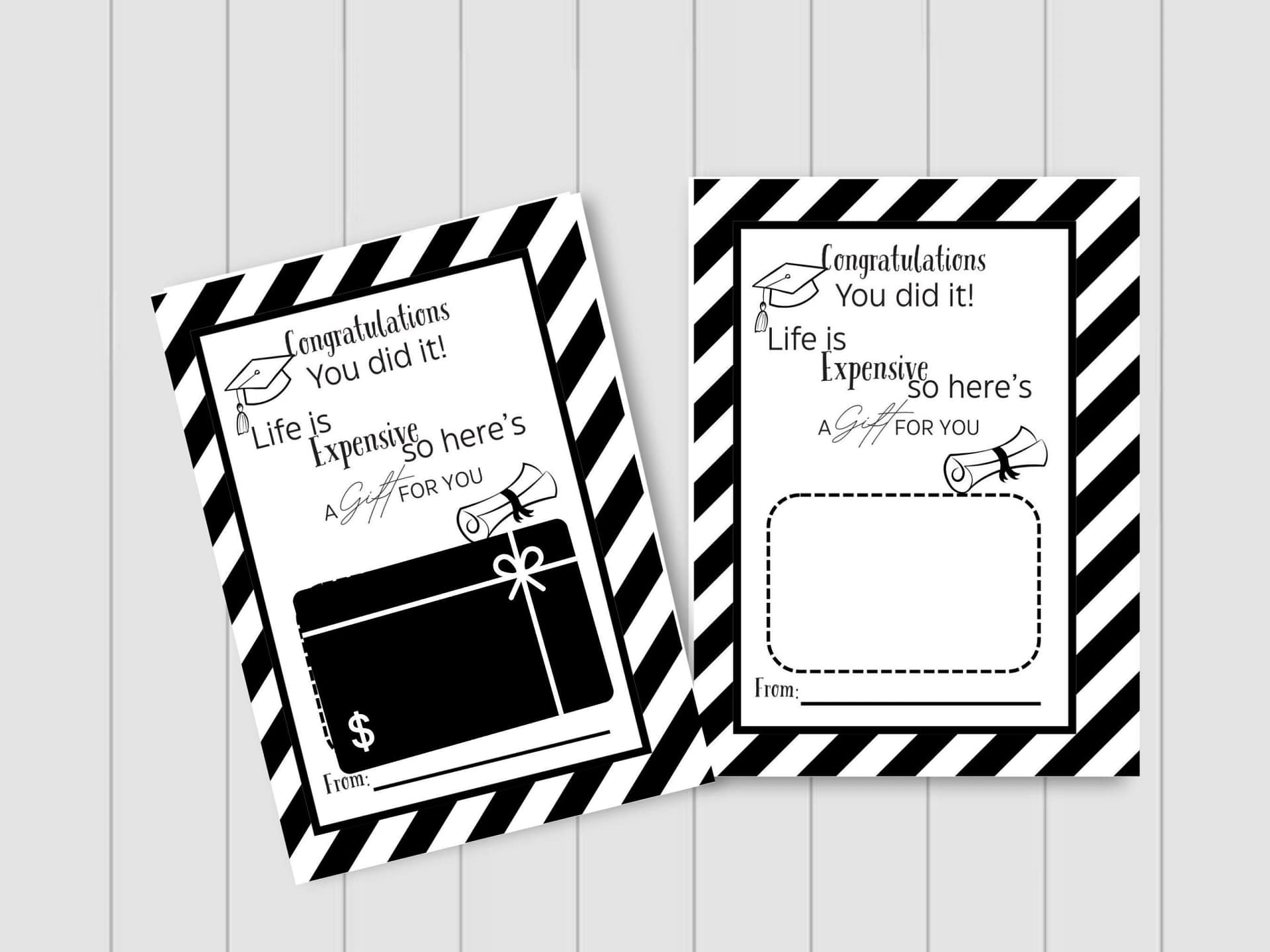 Minimalist Graduation Gift Card Holder Printable - Congrats Grad Card ...