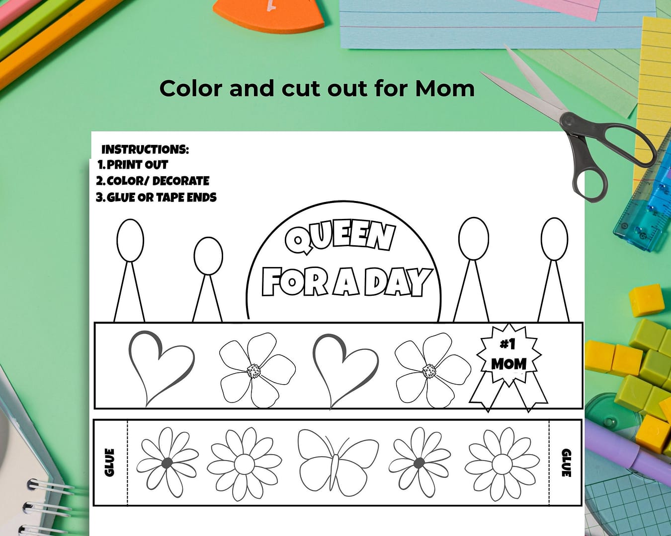 Mothers Day Crown Crafts, Mother's Day Activity, Mothers Day Craft ...